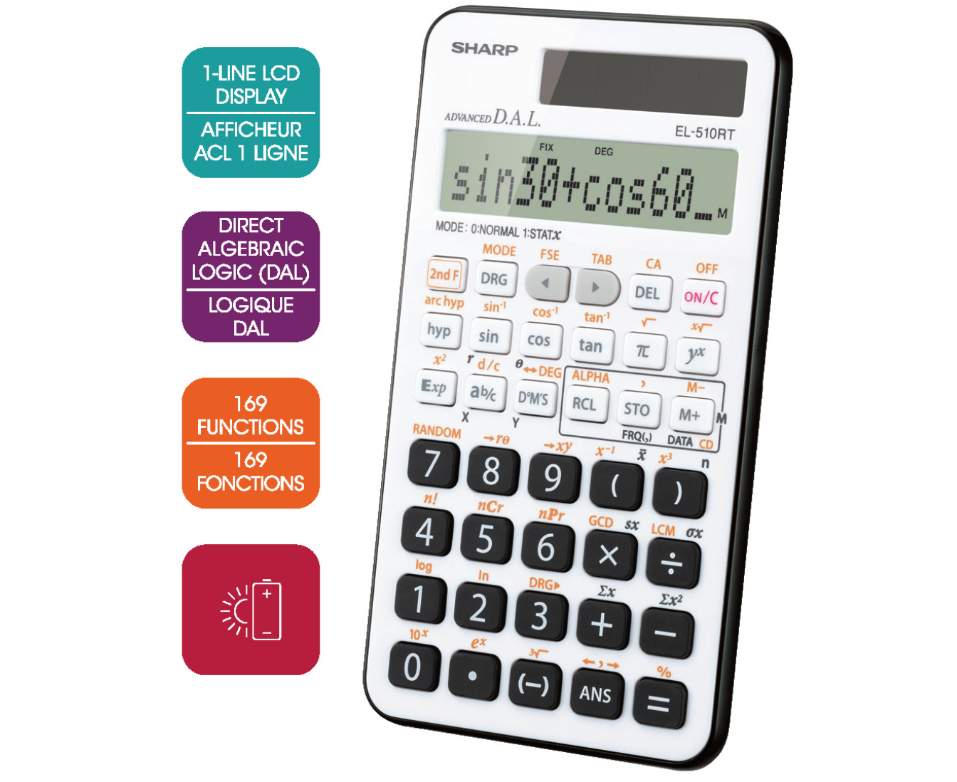 EL510RT 169 Function Scientific Calculator – Sharp Canada