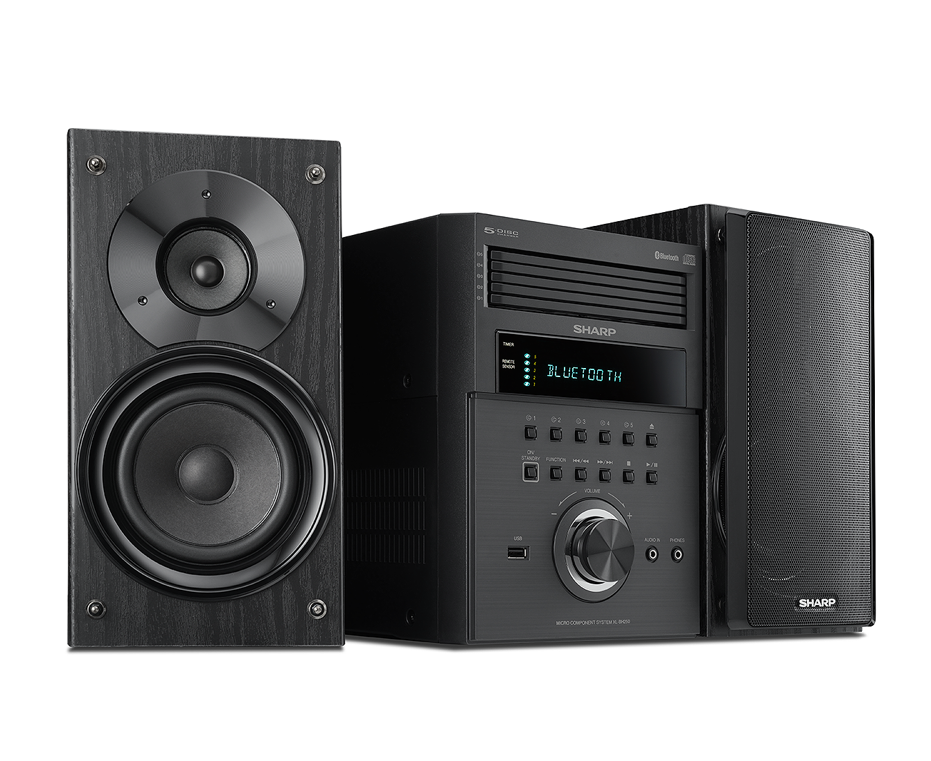 Sharp XLBH250 | 5?Disc Micro Audio System with Bluetooth